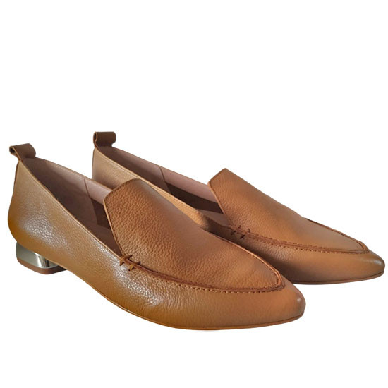D'CHICAS ZAPATO MOCASÍN PLANO PIEL MUJER 6498 CAMEL CHIC002 Color Beige Talla 35