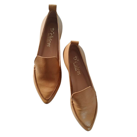 D'CHICAS ZAPATO MOCASÍN PLANO PIEL MUJER 6498 CAMEL CHIC002 Color Beige Talla 35
