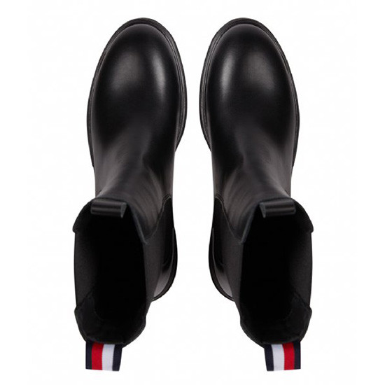 TOMMY HILFIGER BOTAS PIEL DE MUJER MONOCHROMATIC CHELSEA BOOT FW0FW06730 BLACK TOM129 Color ...
