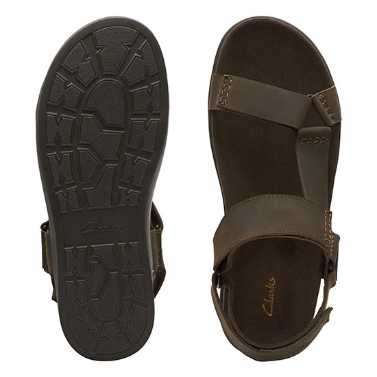 CLARKS SANDALIA PIEL DE VELCRO AJUSTABLES HOMBRE SUNDER RANGE DARK ...